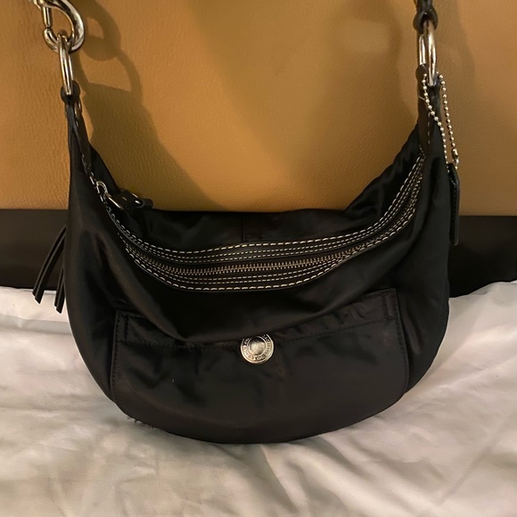 Coach | Bags | Coach Nylon Black Hobo Bag | Poshmark